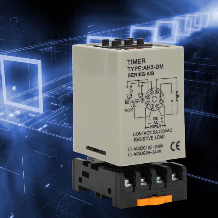 Delay Timer Relay Digital Display A/B Dual Mode with Base High Accuracy ...