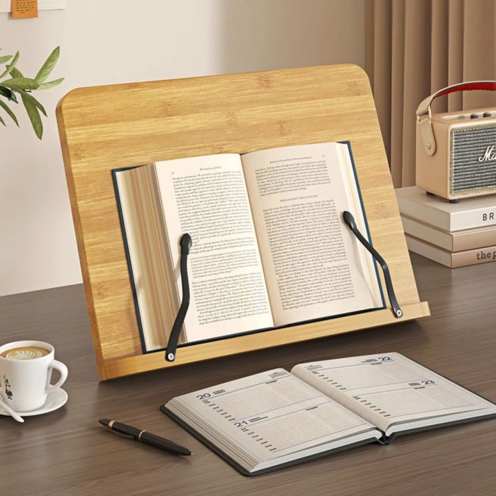 Student Stationary 8 Adjustable Tilt Angles Wooden Book Stand ...