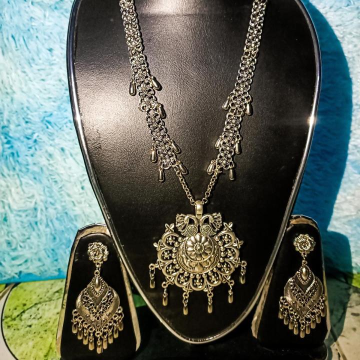 Gorgeous party wear unique antique Silver jewellery set for girls and ...