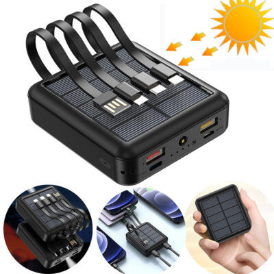 Solar & usb Power Bank 10000mAh , 5-in-1 Solar Power Bank With Type B ...