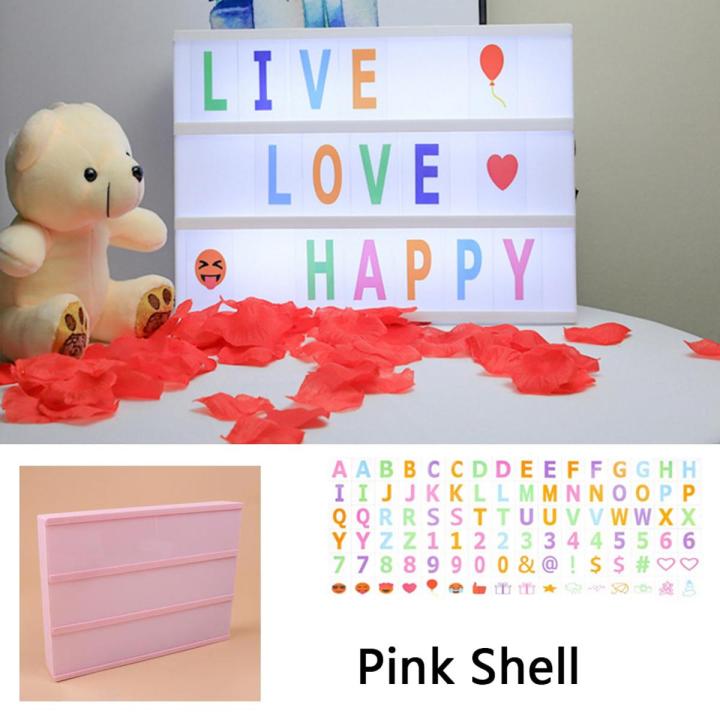 A6 A5 A4 Size LED Combination Night Light Box Lamp DIY Black Letters ...