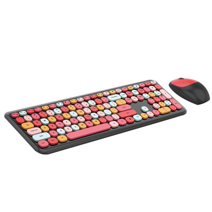 MOFII 1 Set Wireless Keyboard Colorful Mute 2.4G 1600DPI Optical USB ...
