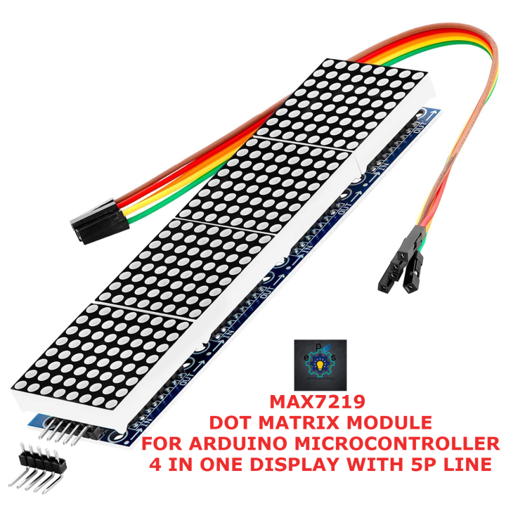 Max7219 Dot Matrix Module For Arduino Microcontroller 4 In One Display With 5p Line Bd