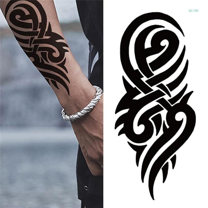 Hot Black Temporary Tattoo Body Art Tattoos 3D Waterproof Temporary ...