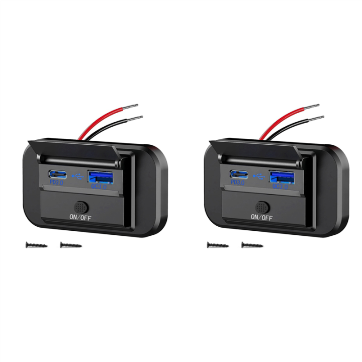 2X Dual Quick Charge USB QC3.0 and PD3.0 RV USB Outlet 12V USB Charger ...