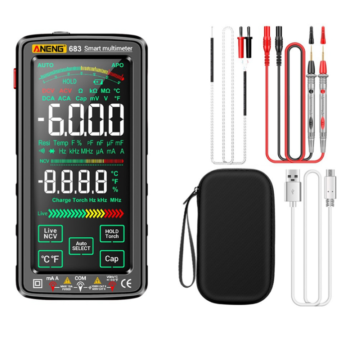 ANENG 683 Smart Multimeter High-End Touch 6000 Counts Multimetro Test ...