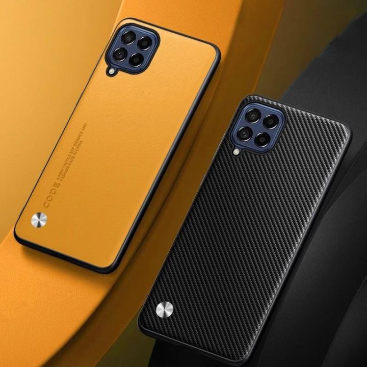 New Phone case Samsung Galaxy M33 M53 5G Carbon Fibre Leather Silicone ...
