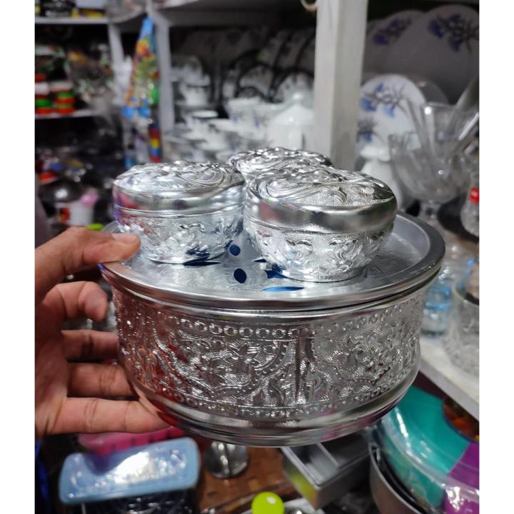 Pandan Sets Khandani Paner Box Betel Leaf Box - Bowl Set - With 3 Pots ...