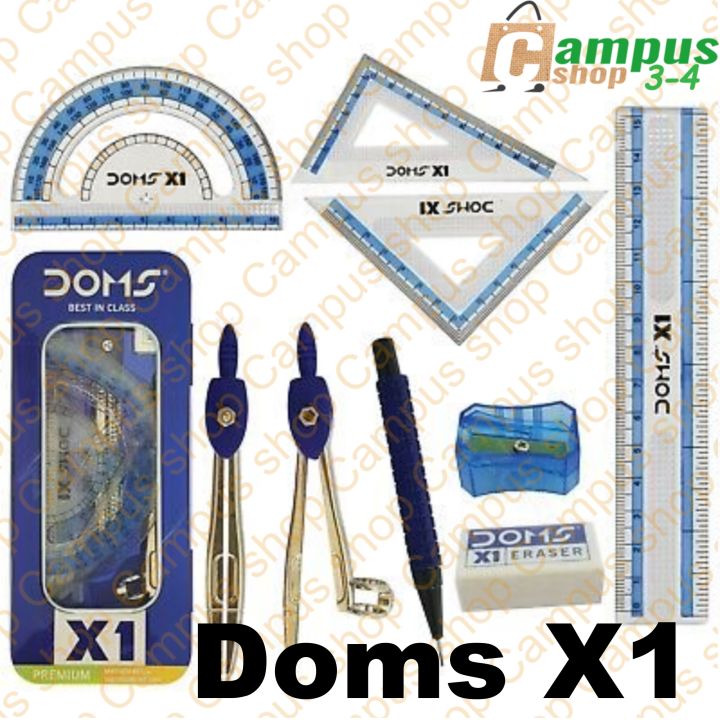 Doms X1 Premium Geometry Box - 10pc Set - Blue | Daraz.com.bd