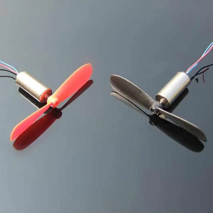 2Pcs 720 Mini Motor & 2Pcs 55mm RED BLACK Mini Fans Motor Size 7x20 1mm ...