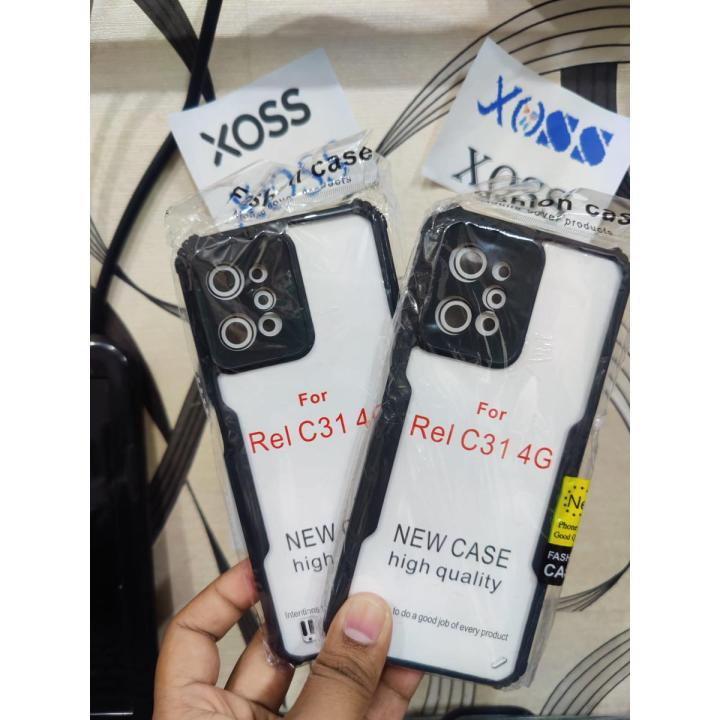 Realme c31/c35 এর জন্য শক প্রুফ ক্লিয়ার এক্রাইলিক গ্লাস ব্যাক কভার ...