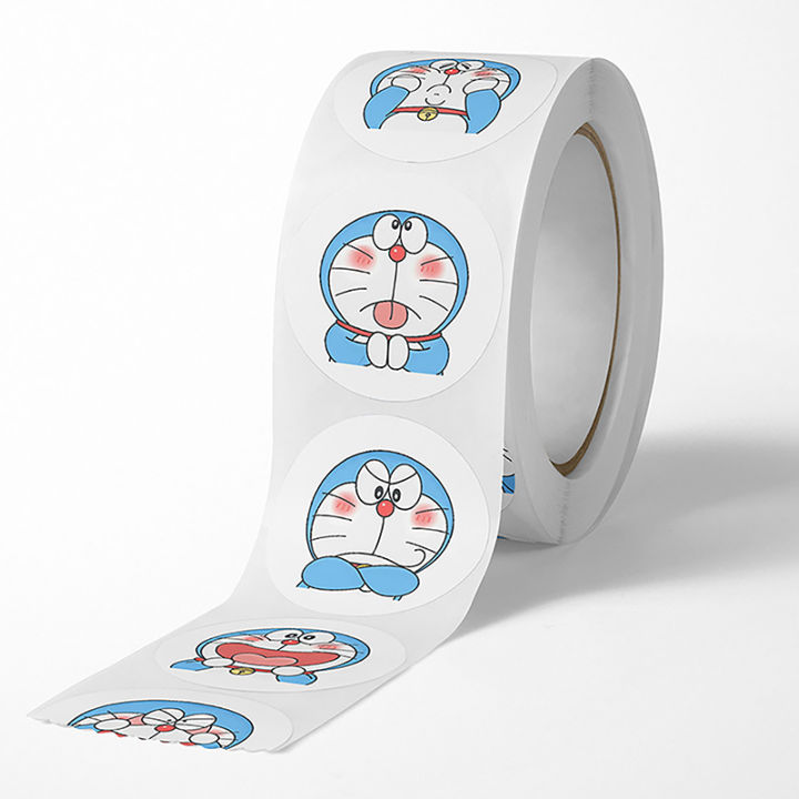 500Sheets Cartoon Doraemon Toy Stickers Self-adhesive Cute Stickers ...