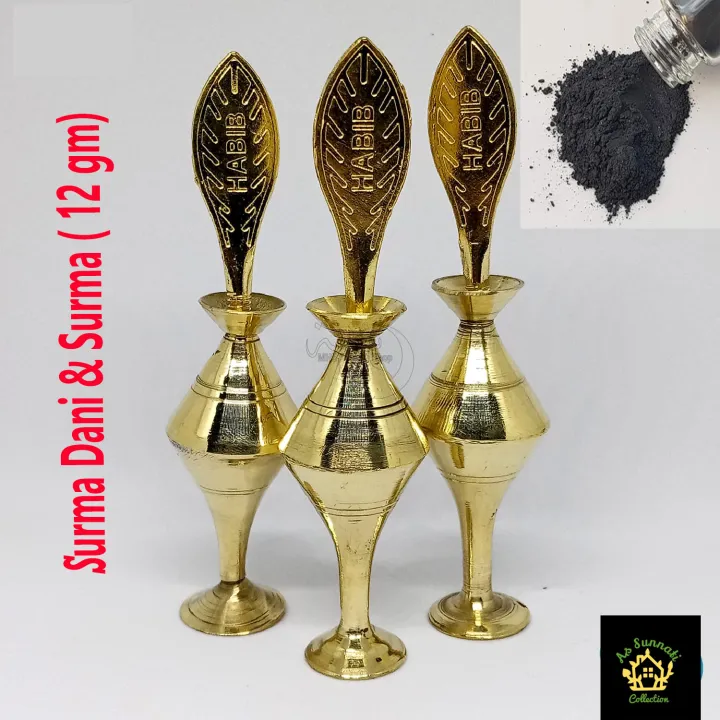 Large Surma Dani Brass Metal and Halal Surma ( 12gm ) | Daraz.com.bd