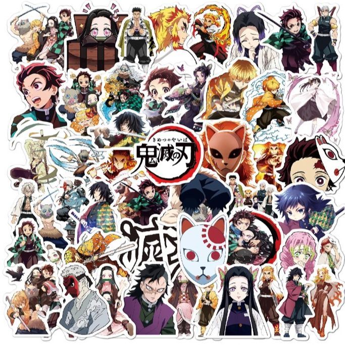 25Pcs/Pack Demon Slayer Kimetsu No Yaiba PVC Waterproof Stickers For ...