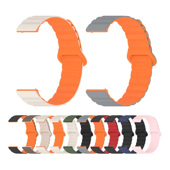 22mm Magnetic Silicone Watch Band Soft Durable & Universal Loop Strap ...