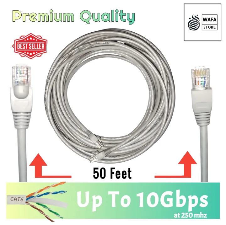 50 Feet – ADP Cat6 RJ45 Ethernet Cable | 1000Mbps High-Speed LAN ...