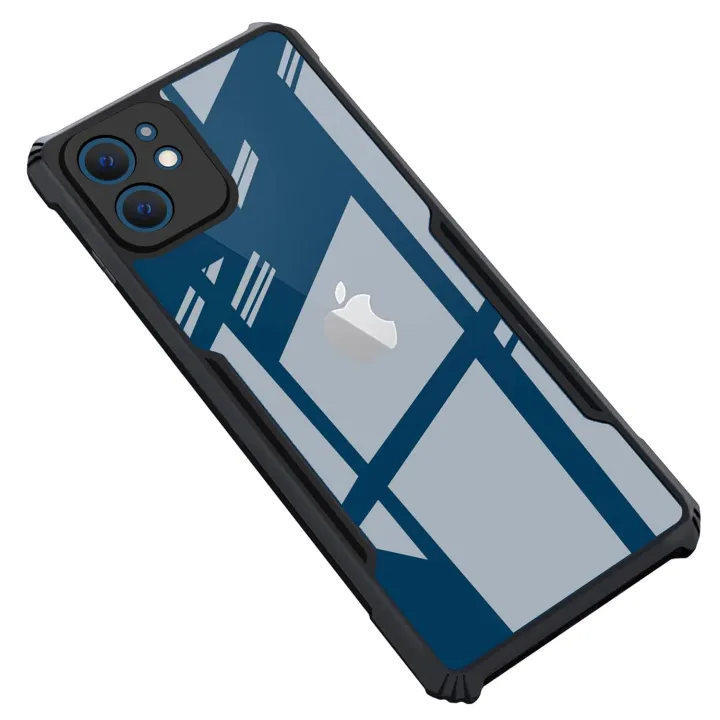 For iPhone 12 Edge-Reinforced Shockproof Cushion Back Clear Hybrid ...