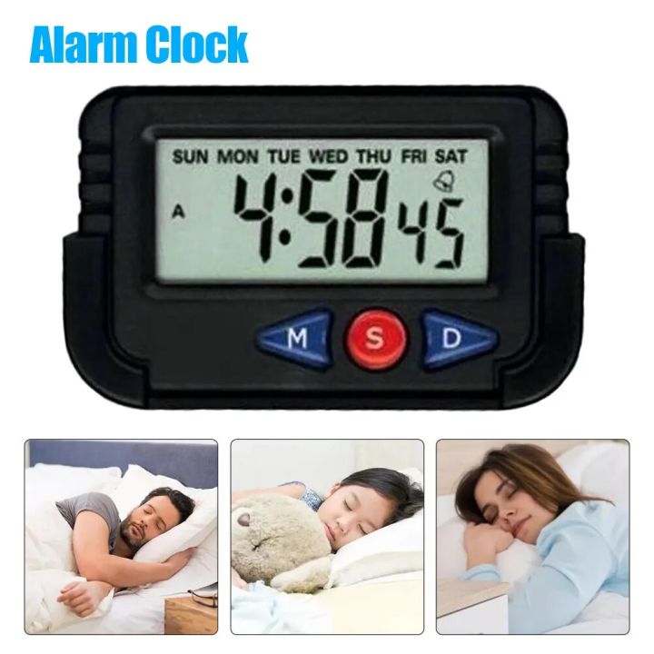 Portable Digital Clock Car Pocket Sized Electronic Travel Alarm Clock ...