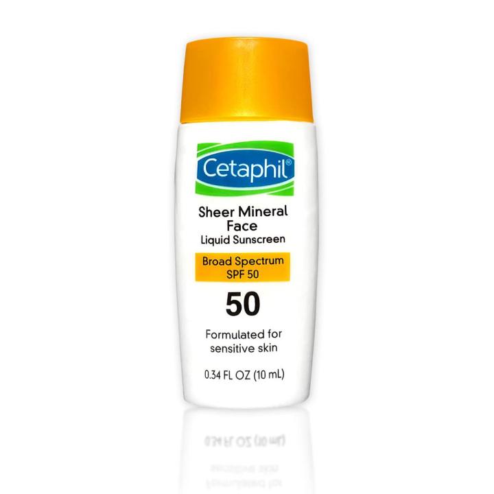 Cetaphil Sheer Mineral Face Liquid Sunscreen for Face & Body 0.34 Fl Oz ...