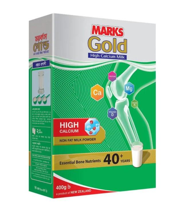 MARKS Gold New High Calcium Non Fat Milk Powder (40 Year+) 400gm ...