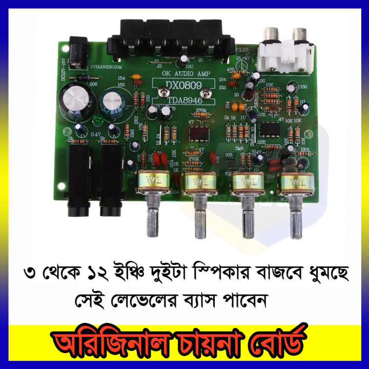 DX0809 Class D Power Amplifier 40W×2 DC12V with Microphone Dual Channel ...