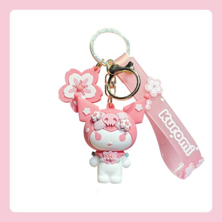 Kawaii Kuromi Keychain Sanrio Accessories Anime Women Hello Kitty ...