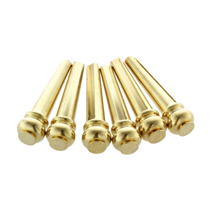 Metal Acoustic Guitar Bridge Pins 6pcs Brass Guitar Strings Fixed Cone ...