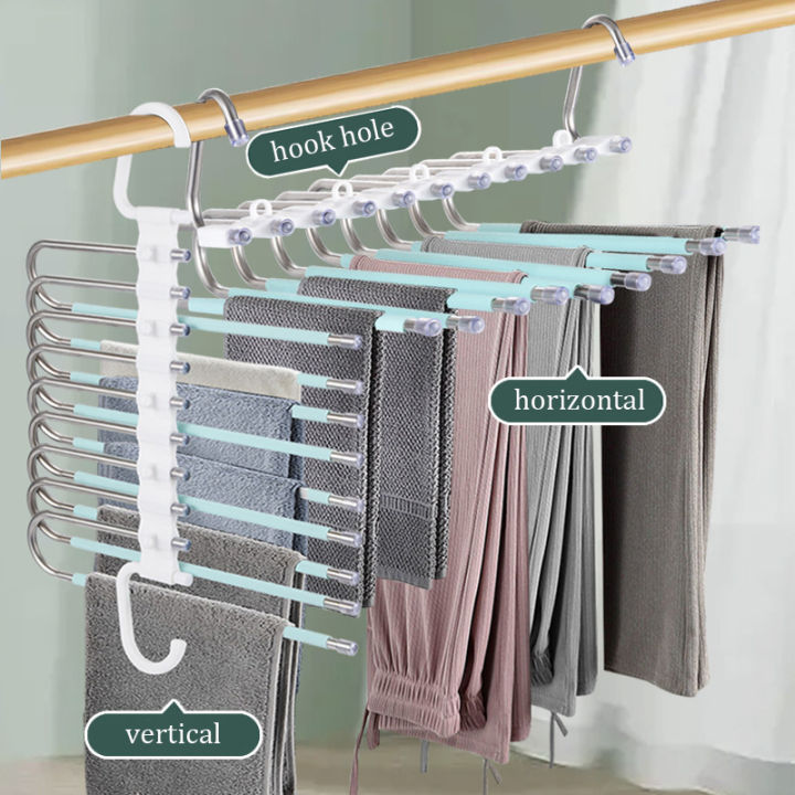 9 in 1 Multi-functional Trouser Storage Rack Adjustable Pants Tie ...
