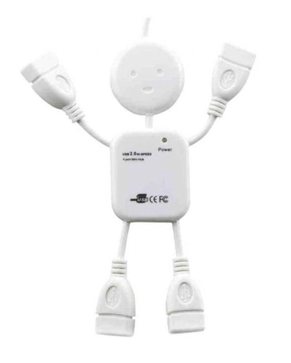 4 Ports Human Shaped USB Hub Switch Splitter Cable - White | Daraz.com.bd