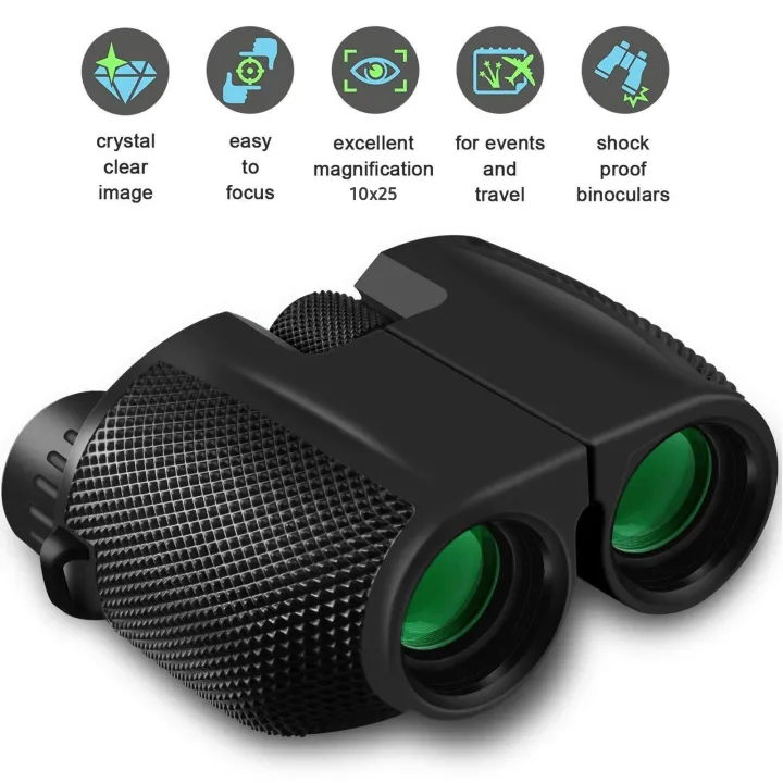 10X25 Mini Binoculars for Adults and Kids with Weak Light Night View ...