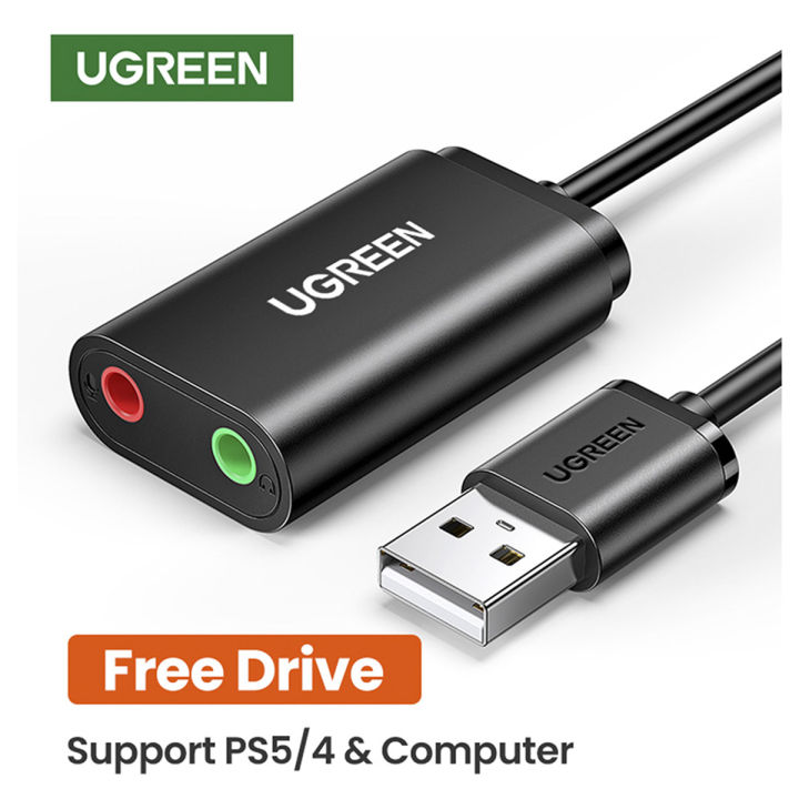 UGREEN USB Audio Adapter External Stereo Sound Card with 3.5mm ...