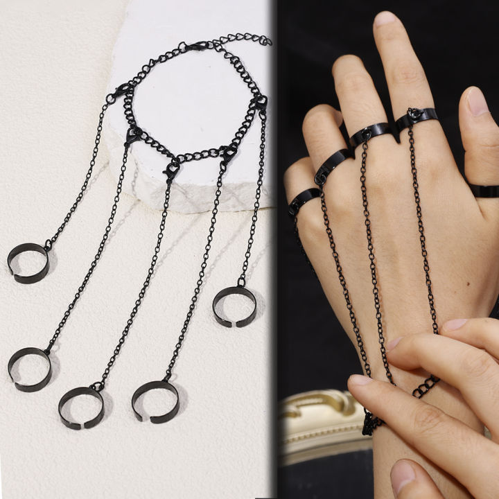 Fashion Creative Finger Rotate Rings For Women Men Black Punk Style ...