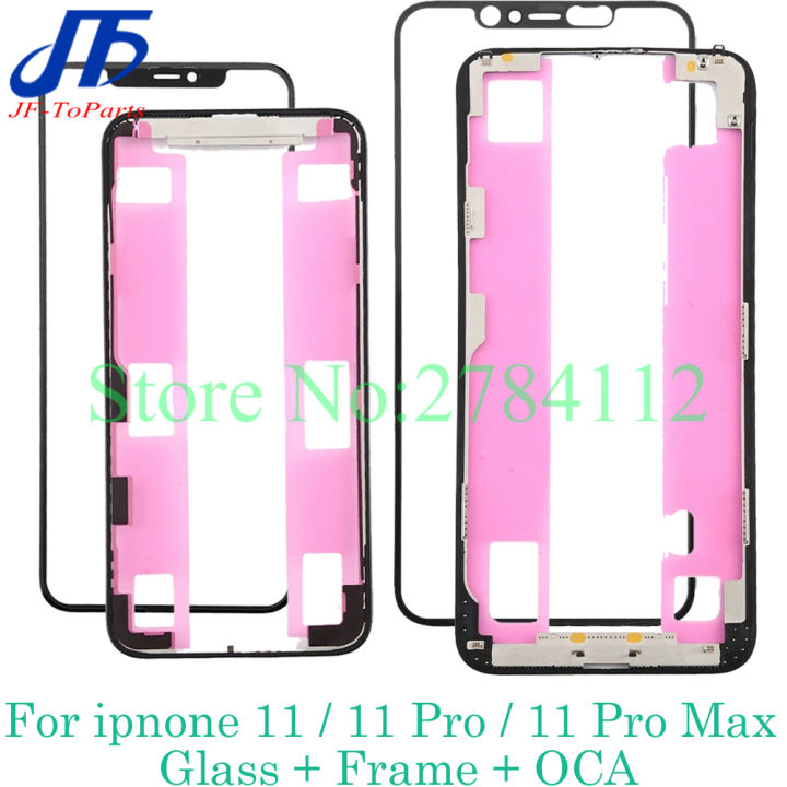 10Pcs Front Outer Glass With Laminated OCA Frame Bezel Replacement For ...