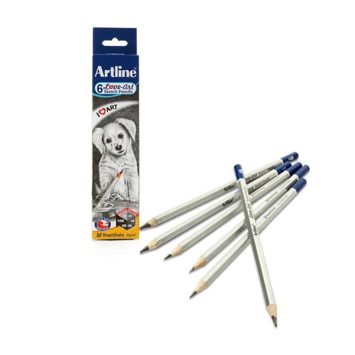 Artline set of 6 Sketch Pencils HB, 2B, 4B, 6B, 8B, 10B | Daraz.com.bd