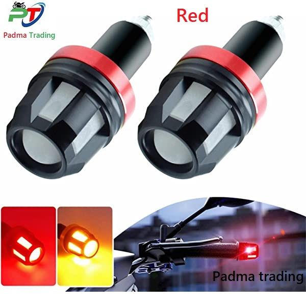 Universal Motorcycle LED Handlebar Light Grip End Plug Indicator Light ...