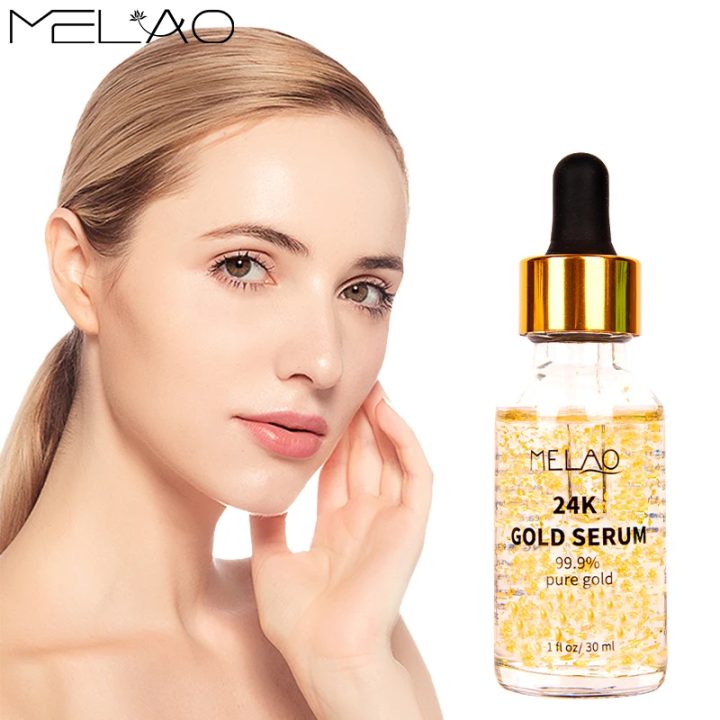 MELAO 24k Gold Serum Organic vegan Anti Aging Skincare Facial Whitening Brighten Hyaluronic Face ...
