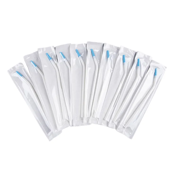 10Pcs Dental Clinic Disposable Surgical Suction Tips Suction Tube Long ...
