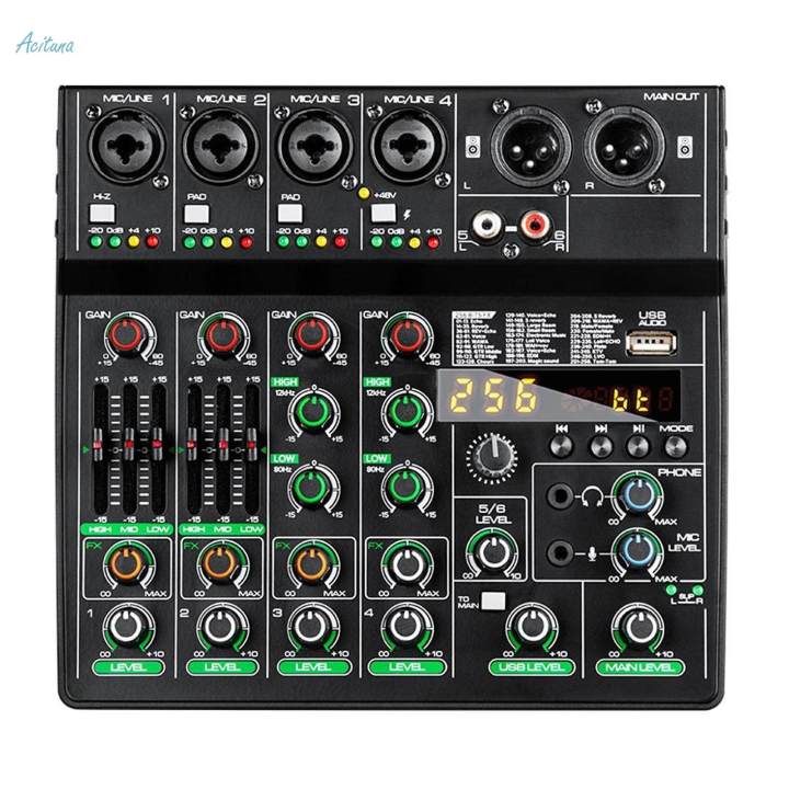 6 Channel Mixer Professional 256 Reverb Effect Audio Mixer Sound Board ...