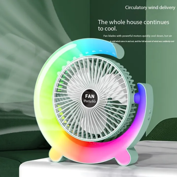 Portable 6″ Mini Table Fan AC DC Rechargeable Battery Operated Fan with ...