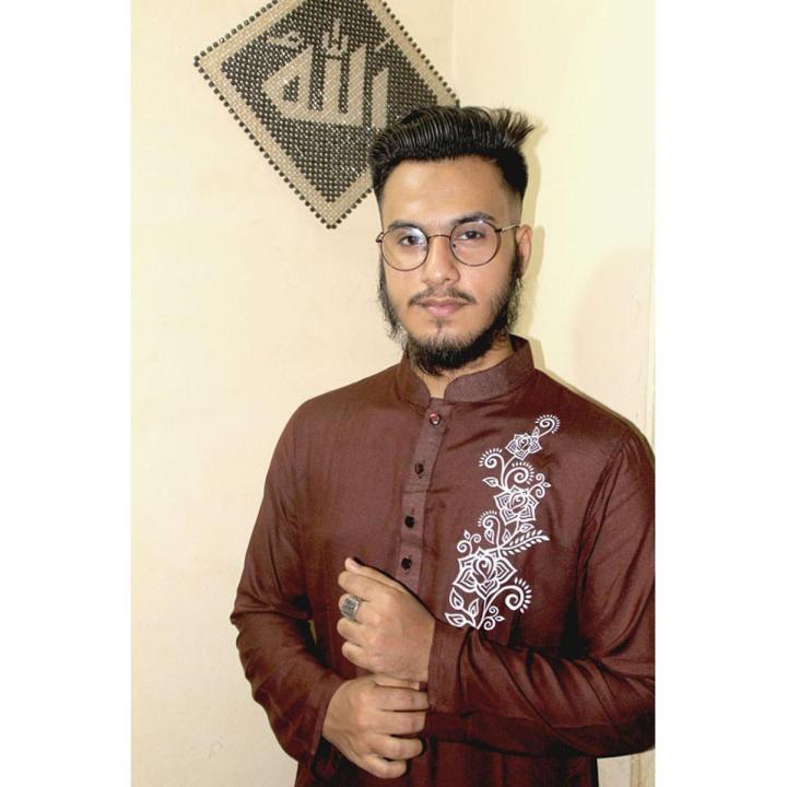 Linen Semi Long Panjabi for Men - coffee | Daraz.com.bd