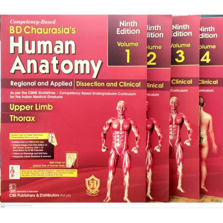BD Chaurasia's Human Anatomy Volume 1-4 (Color) With Free Handbook Of ...