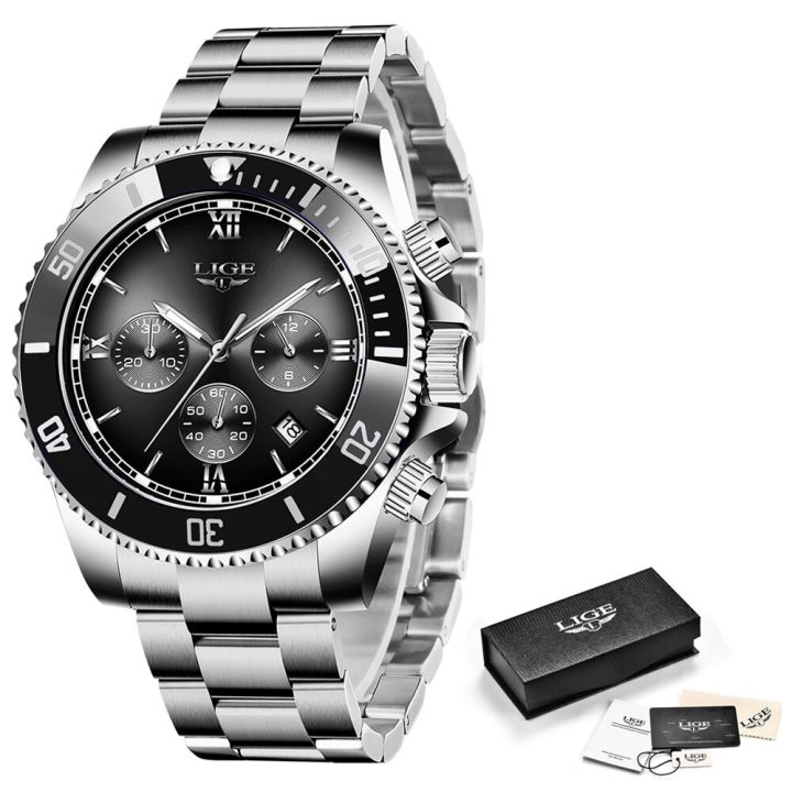 LIGE Stainless Steel Multifunction Watch | Daraz.com.bd