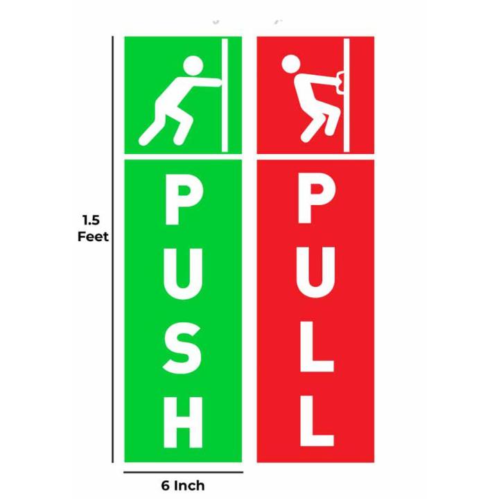 Push Pull Sticker For Shop And Office Door - Sticker - Sticker | Daraz ...