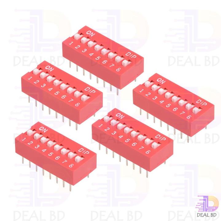 2Pcs 8 Position DIP Switch 2.54mm Pitch Horizontal DIP Switch Eight ...