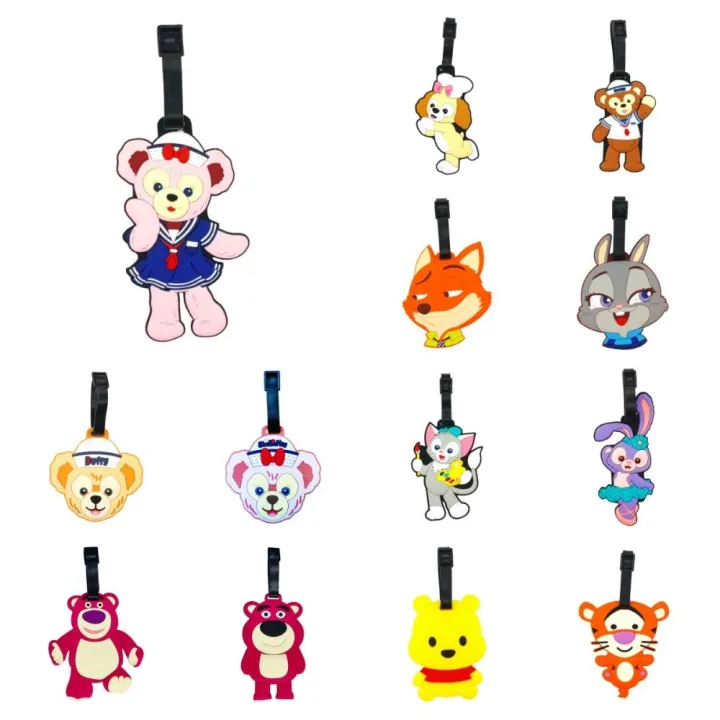 Portable Boarding Pass Cartoon Luggage Tag PVC Strawberry Bear Airplane ...