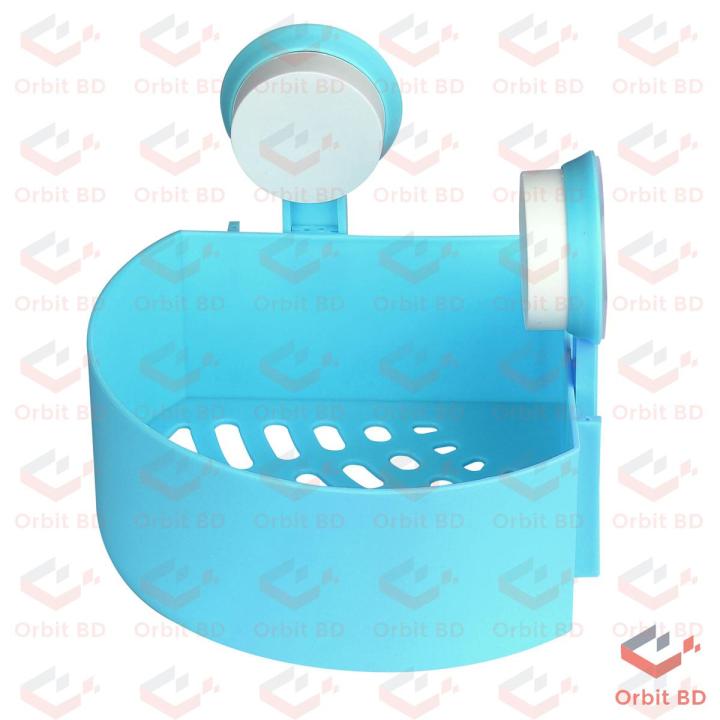 Plastic Suction Wall Corner Triangle Shelves Rack Bin Shower Basket ...