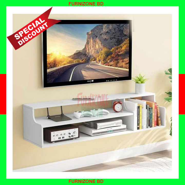 FurniZone BD 3 Tier Modern Floating TV Shelf TV Stand Wall Mounted ...