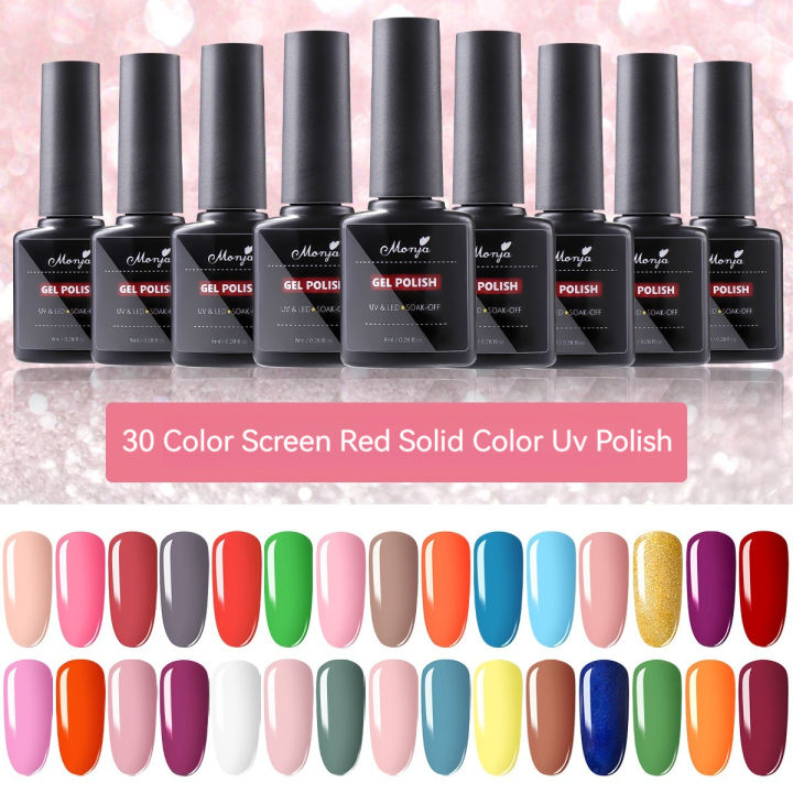 30 Colors 8ML Nail Gel Polish Nail Supplies Vernis Semi Permanent Nail ...