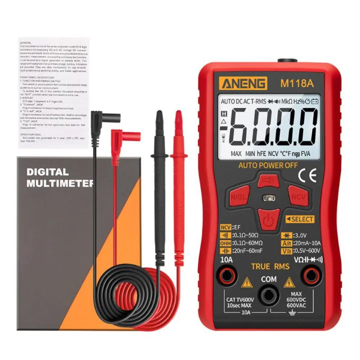 M118A Digital Multimeter Auto Range True RMS NCV Tester DC with | Daraz ...