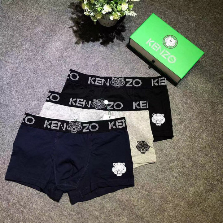 Kenzo Boxer Underwear For Men Ii 100% Exported Ii - 03 Pcs In 1 Box ...